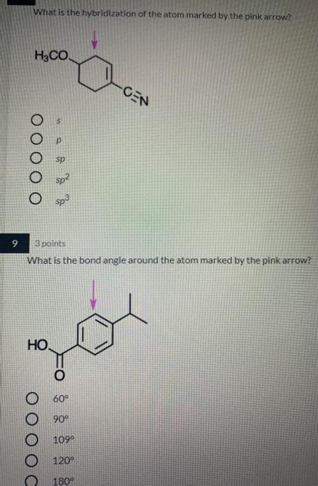 Solved What Is The Hybridization Of The Atom Marked By The