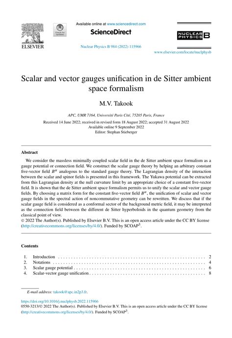 Pdf Scalar And Vector Gauges Unification In De Sitter Ambient Space