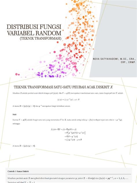 Distribusi Fungsi Variabel Random Teknik Transformasi Pdf