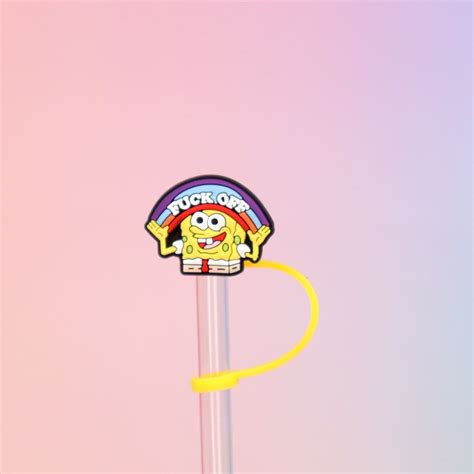 Straw Topper Svampbob Fuck Off