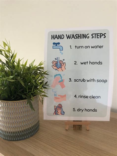 Downloadable Hand Washing Chart Asd Adhd Autism Anxiety Etsy