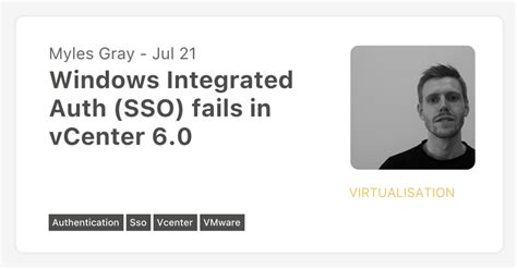 windows integrated auth sso fails in vcenter 6 0 blah cloud