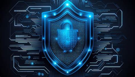 Premium Ai Image A Blue Shield Data Security Technology Background