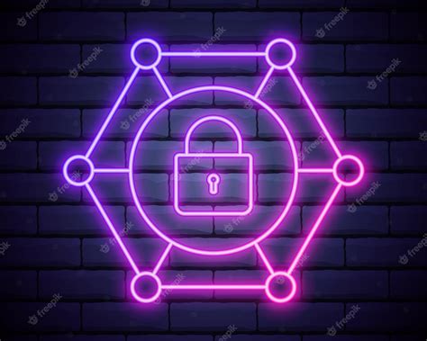 Icono De Conexión De Red Vpn De Neón Brillante Aislado En El Fondo De