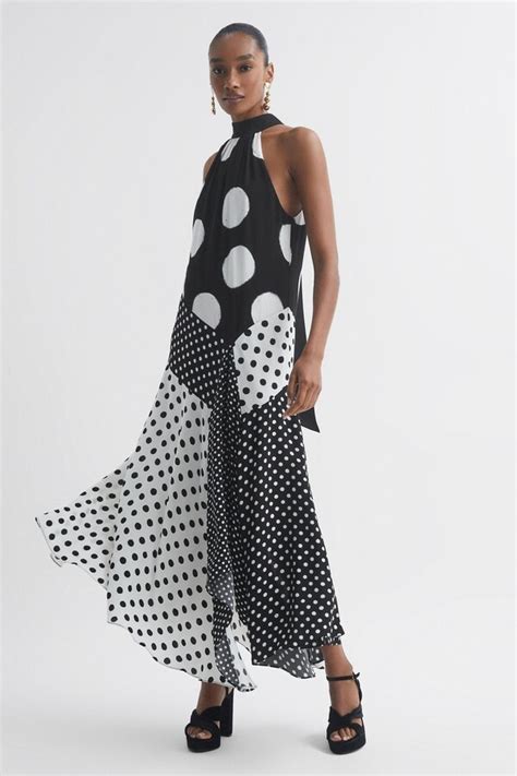 Florere Polka Dot Asymmetric Midi Dress Shopstyle