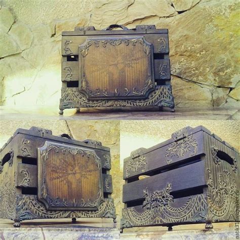 Купить Винтажный короб шкатулка ручной работы шкатулка для украшений подарок короб для