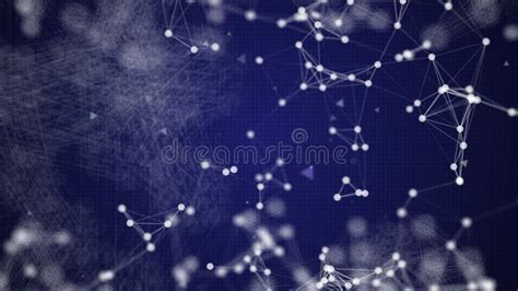 Futuristic Neural Network Of Trigonometric Figures Points And Polygons Stock Illustration