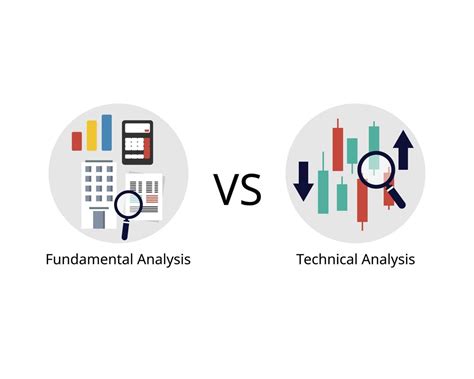 Technical Analysis Compare To Fundamental Analysis 20176526 Vector Art