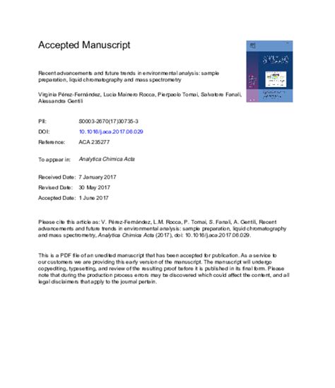 Pdf Recent Advancements And Future Trends In Environmental Analysis