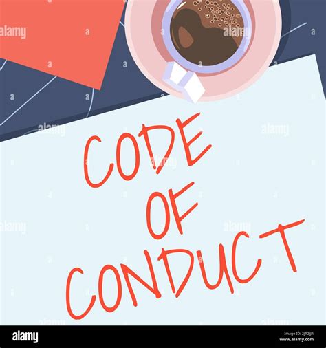 Hand Writing Sign Code Of Conduct Internet Concept Ethics Rules Moral Codes Ethical Principles