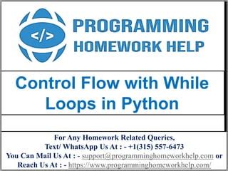 Exploring Control Flow Harnessing While Loops In Python PPTX