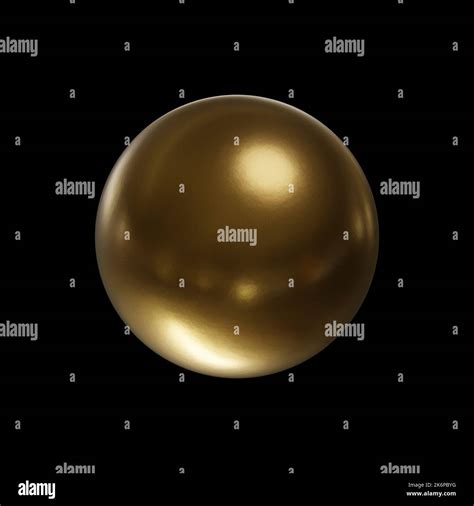 Golden Sphere Render Of Golden And Reflective Metallic Ball With