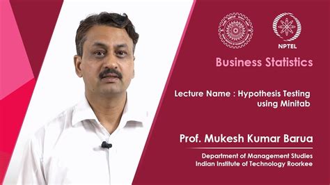 Hypothesis Testing Using Minitab Youtube