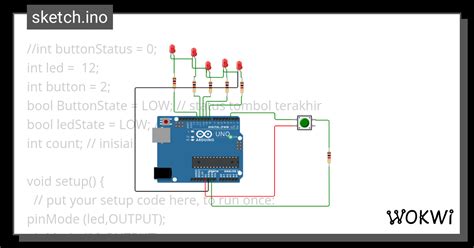 Lampu Dengan Tombol I Wokwi ESP32 STM32 Arduino Simulator