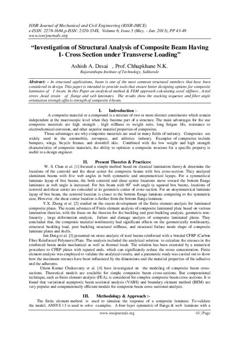 Pdf 43 Page Investigation Of Structural Analysis Of Composite Beam Having I Cross Section