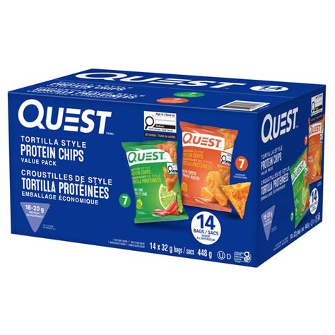 Nacho Cheese And Chili Lime Flavours Quest Tortilla Style Protein Chips