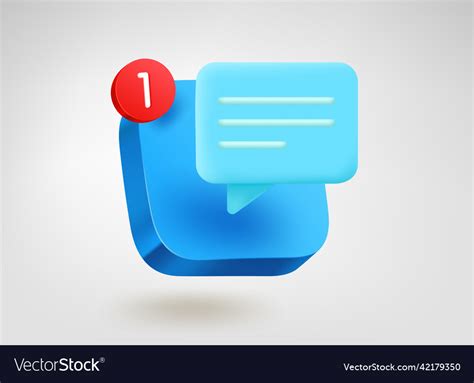 New Message Concept 3d Mobile Application Icon Vector Image