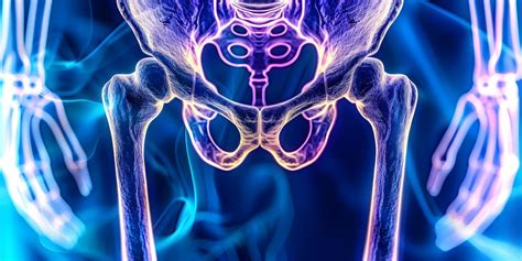 Digital Image Highlighting Human Hip Bone Joints Visualizing Anatomy