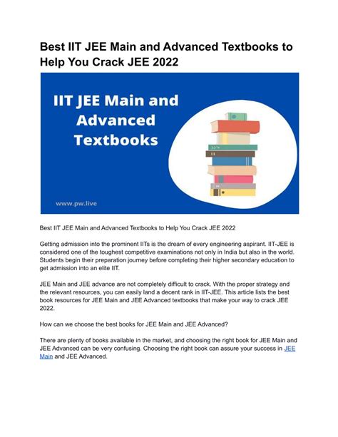 Ppt Best Iit Jee Main And Advanced Textbooks To Help You Crack Jee 2022 Powerpoint