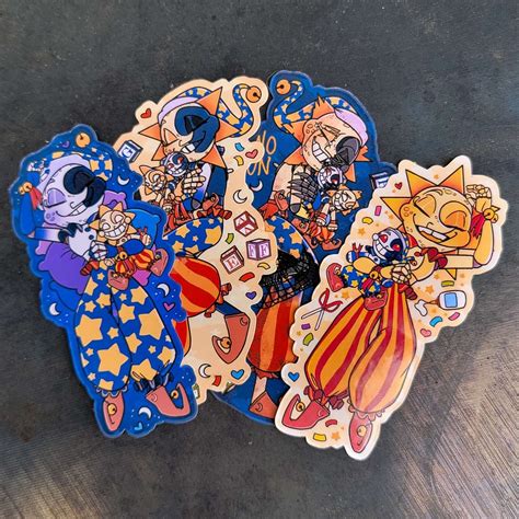Daycare Attendant Fnaf Vinyl Stickers Etsy Fnaf Art Sun And Moon Drawings Moon Drawing