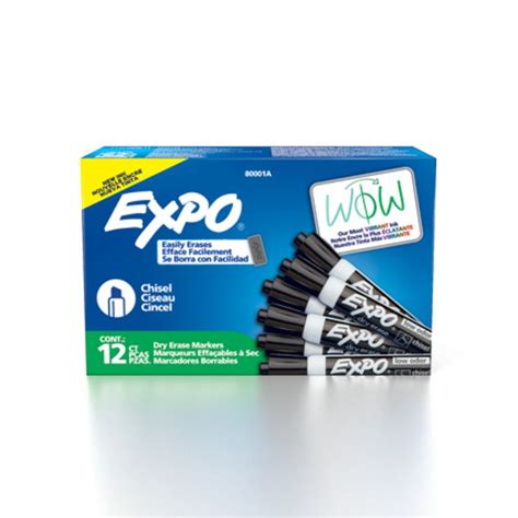 Markers Highlighters EXPO WHITEBOARD MARKER Chisel Tip Black Office Mart