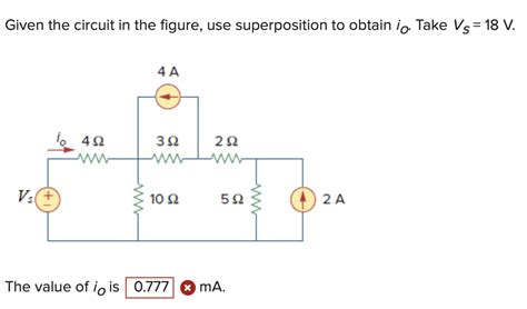 Solved By An Expert Given The Circuit In ﻿the Figure Use Superposition