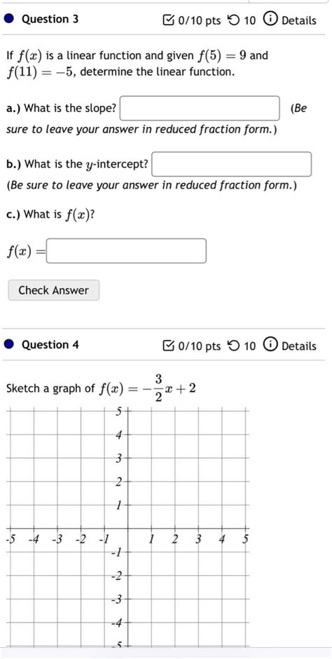 solved if f x is a linear function and given f 5 9 and