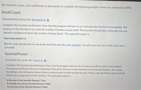 Solved Use Functions Loops And Conditionals As Appropriate Chegg