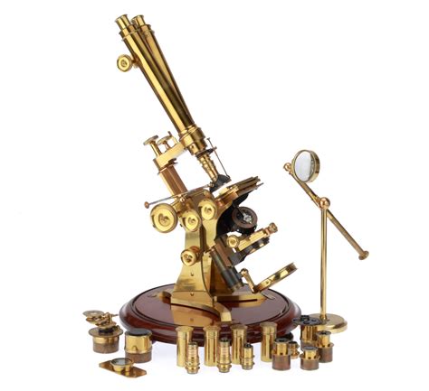 Very Large Binocular Microscope In Case With Accessories Fleaglass