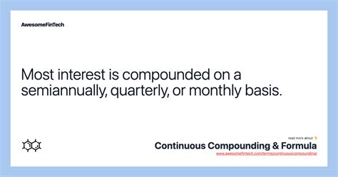 Continuous Compounding And Formula Awesomefintech Blog