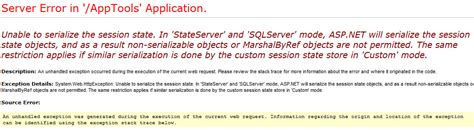 C Unable To Serialize The Session State Was Working Now Isnt