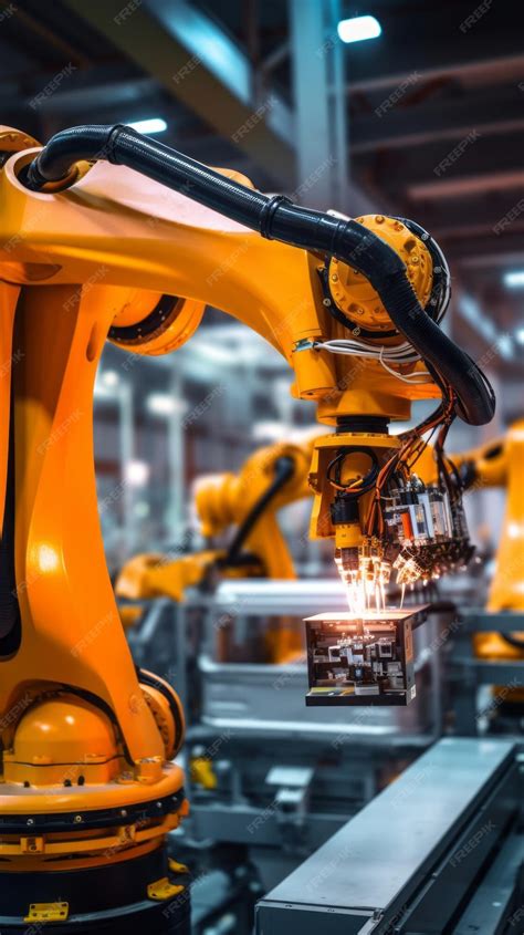 Premium Photo Smart Robot Arm System For Digital Factory Production Concept Of Artificial