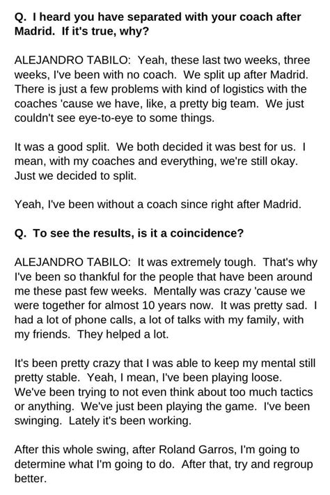 Tabilo Has Been Playing Without A Coach They Split Up After Madrid R Tennis