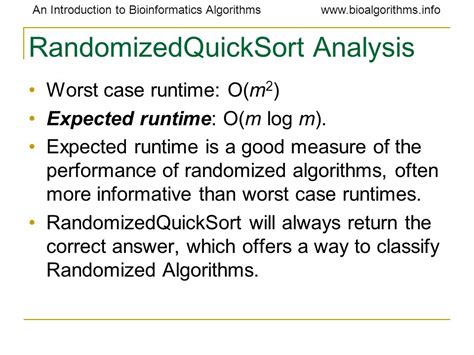 Introduction To Bioinformatics Algorithms Randomized Algorithms And