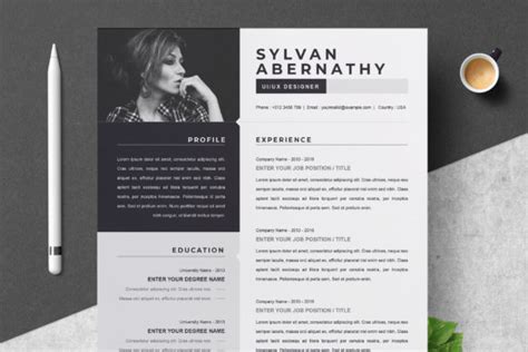 One Page Resume CV Template Grafica Di ResumeInventor Creative Fabrica