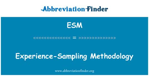 Esm ย่อมาจาก วิธีการสุ่มตัวอย่างประสบการณ์ Experience Sampling
