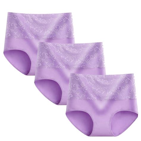 Womens Cotton Underwear High Waisted Ladies Lace Panties Full Coverage
