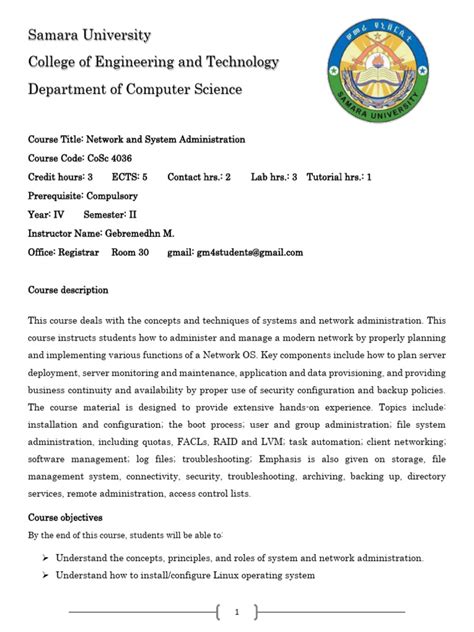 Courseoutline 1 Pdf Computer File File System