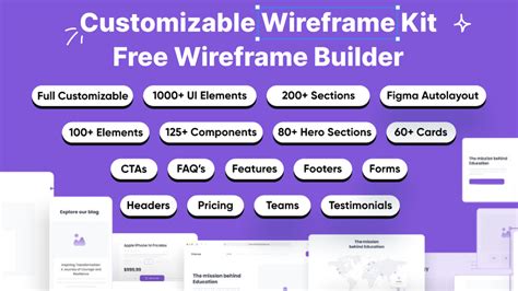 LandingBox Figma UI Kit And Design System Landing Page UI Wireframes Free Wireframe
