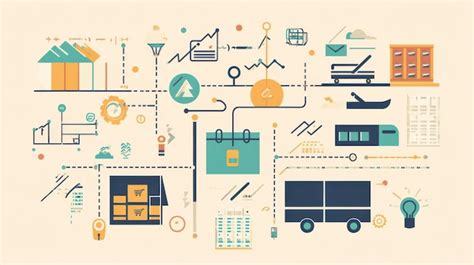 Colorful Infographic Illustrating Supply Chain Management Processes With Various Logistics