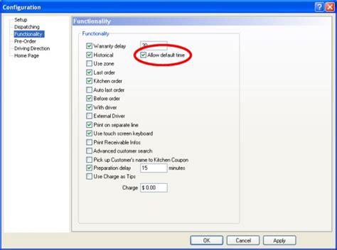 Allow Default Delivery Time