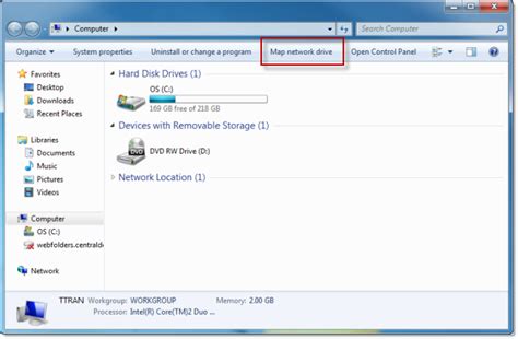 Vista Map Folder Drive