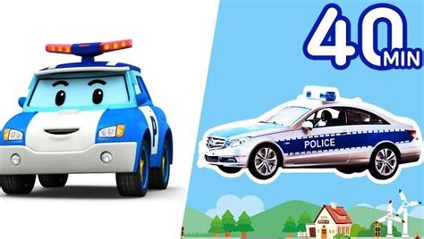 کارتون ماشین پلیس بزرگ ماشین پلیس آتش نشانی و آمبولانس روبو کار و یاد گرفتن نام ماشین ها