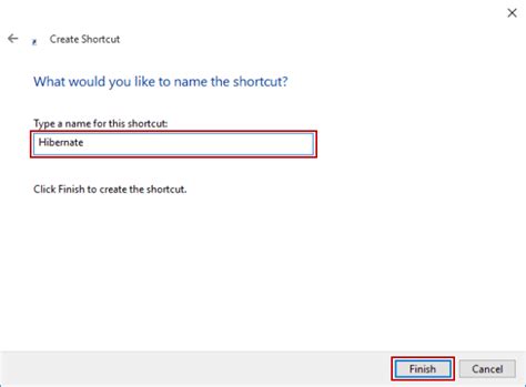 Create Hibernate Shortcut In Windows 10