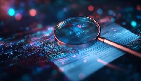 Magnifying Glass On Digital Data Premium Ai Generated Image