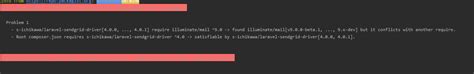 Php Composer Require S Ichikawa Laravel Sendgrid Driver Failed In