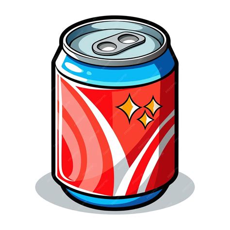 Premium Vector A Red Can Of Beer With A Starfish On It