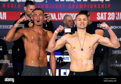 Jack Cullen And Zak Chelli Right During A Weigh In At The Titanic Hotel Liverpool Picture