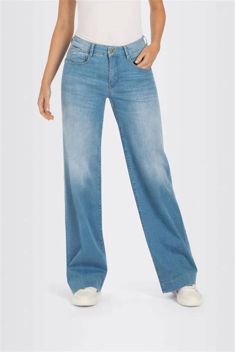 MAC high waist wide leg jeans Rich Palazzo light blue denim | wehkamp
