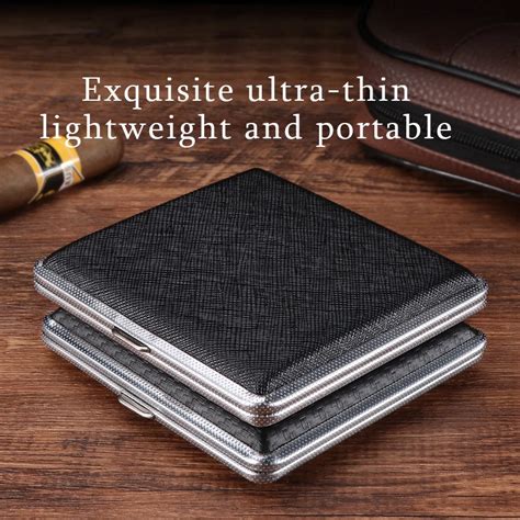 Futeng 100mm Metal Cigarette Case Box Custom Logo Leather Vintage